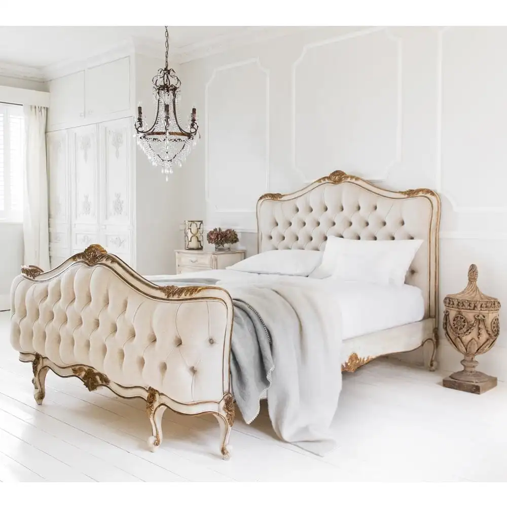 Provencal Sassy White French Bed Antique White Handmade and Hand-Carved ...