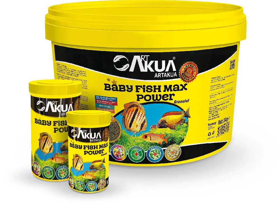ArtAkua High Protein Baby Fish Feed Max Power Ornamental Fish Food ...