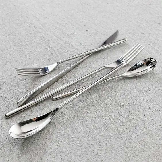 Sci Modern Luxury Thin Handle Stainless Steel Cutlery Dinner Set ...
