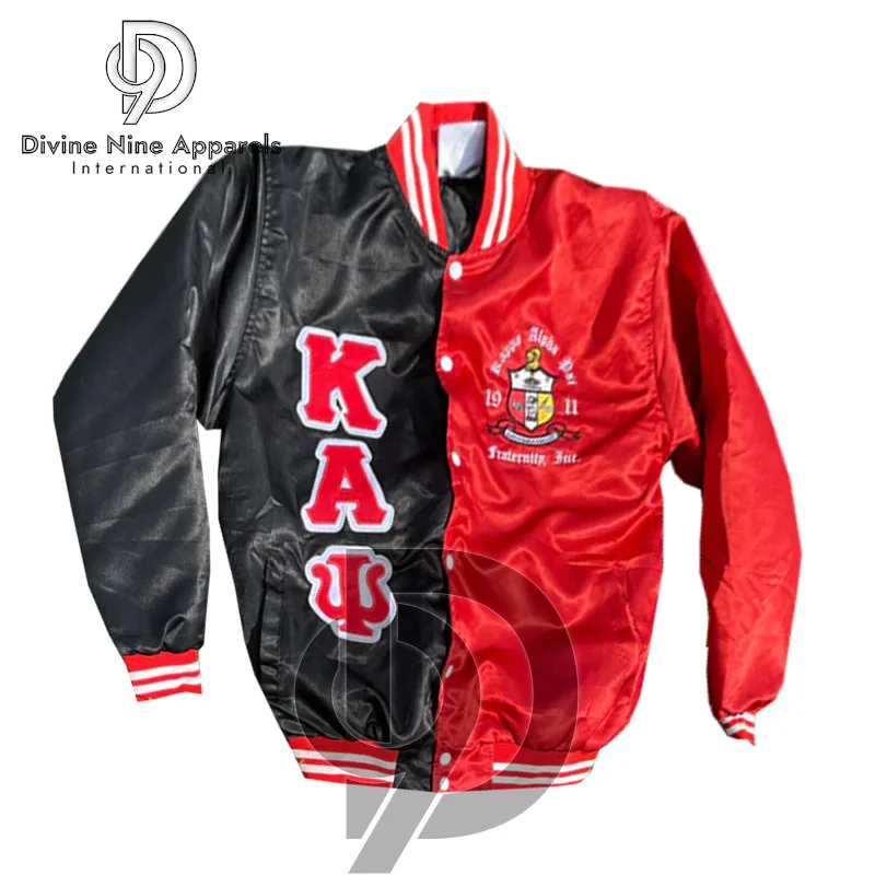 Kay Alpha Varsity Jacket Custom Made Satin Crest $ Letters Embroidered ...