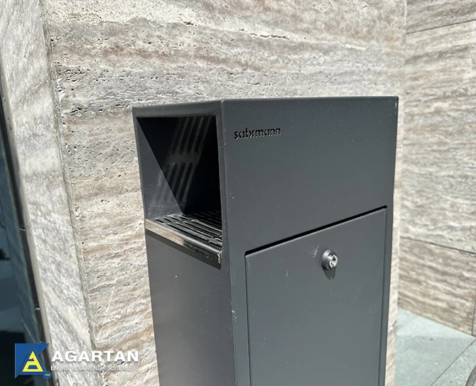 Fireproof Cigarette Ashtray Outdoors Waste Box Stainless Steel Litter ...