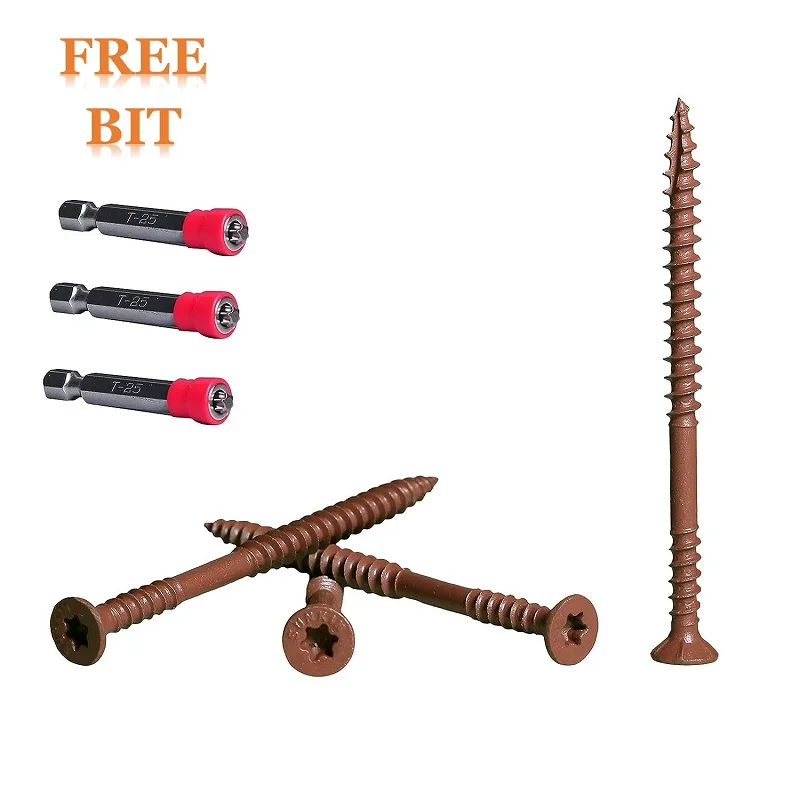 SUNKIN Wood Screws - Durable Deck Screws #10 X 3 Inch