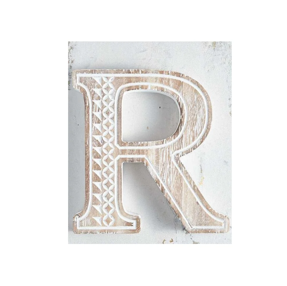 Alphabet Letter Wood Carved Letter Arts DIY Wooden Crafts House Number ...