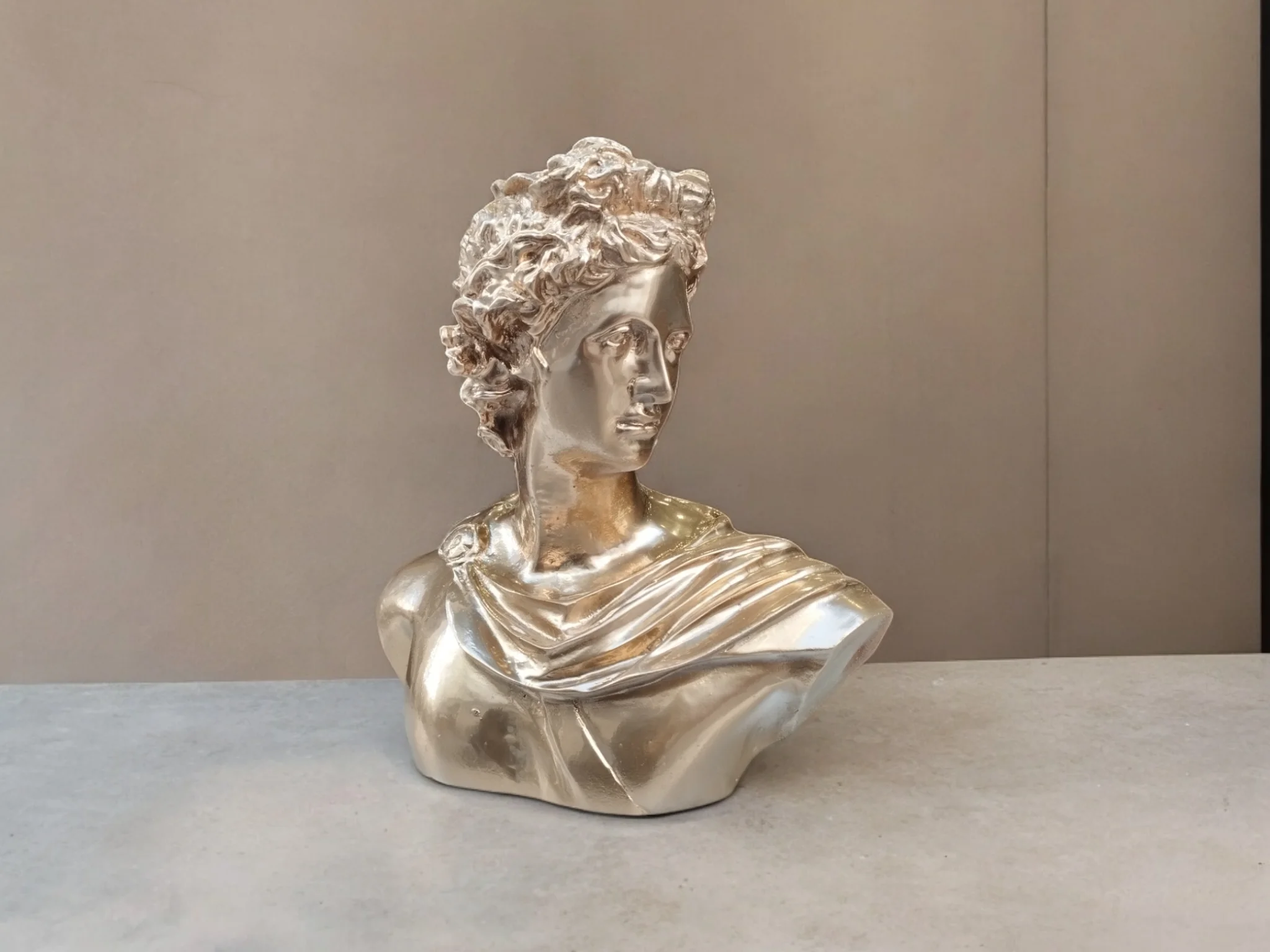 Apollo Bust Statue Sculpture Modern Luxury Home Table Decor Gold Greek ...