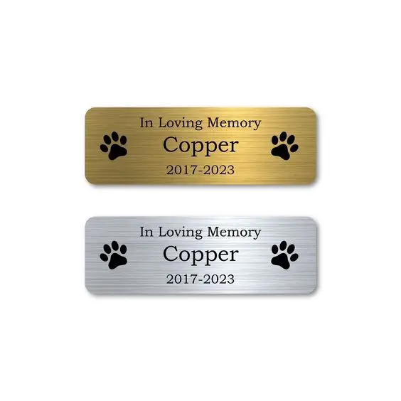Metal Memorial Names Plates Customized Cremation Urns Name Plates With ...