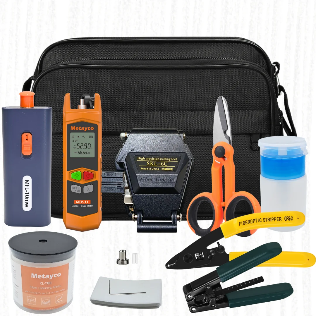 Fiber Optic Ftth Tool Kit Skl-6c Includes Fiber Cleaver Optical Power ...