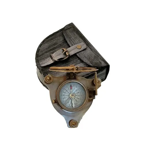 Brass Compass - Antique Brass Sundial Compass Marine Boat Gift Pocket Sun Dial Nautical Marine ...