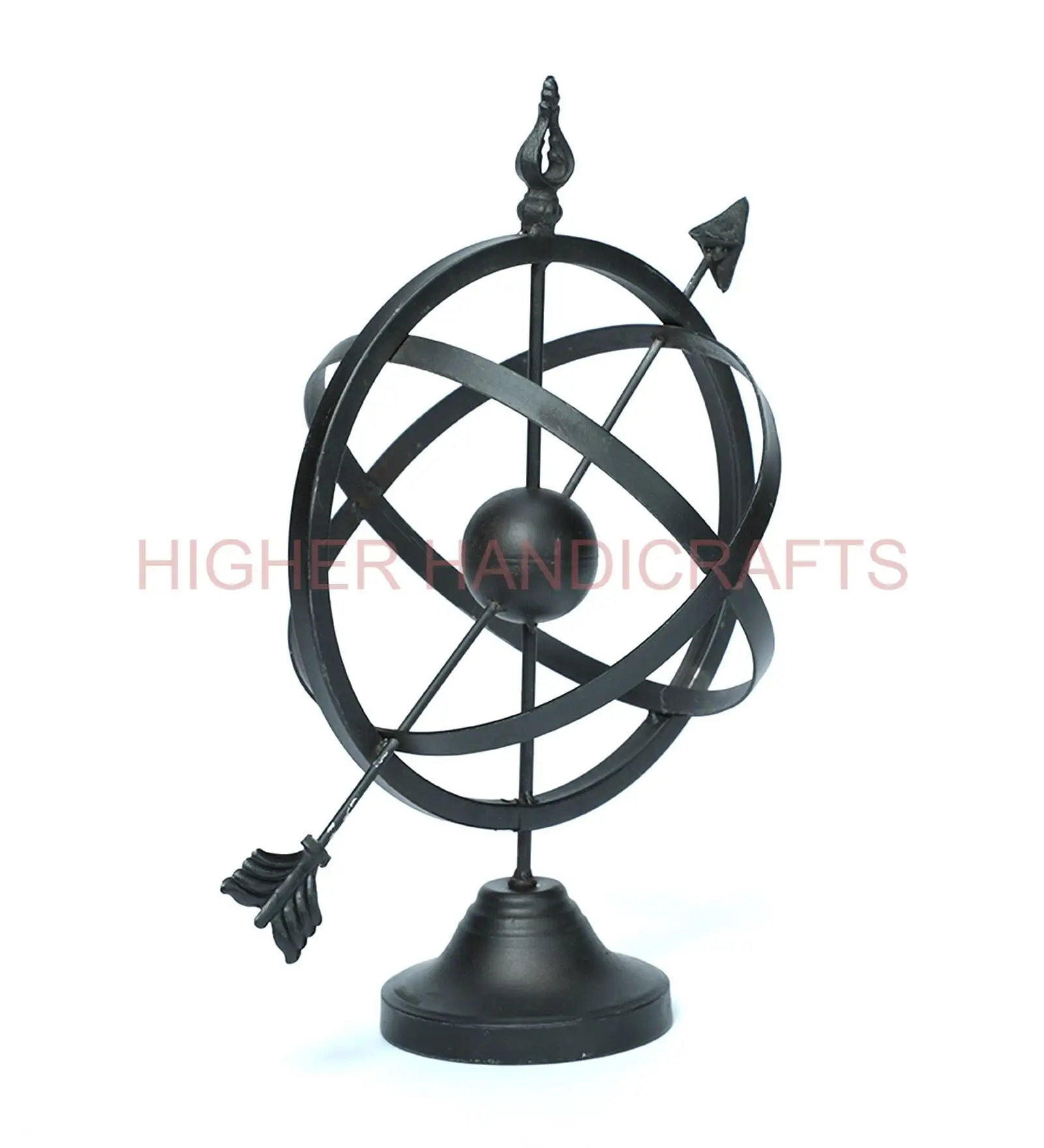 Black Metal Arrow Globe - Modern Decorative Earth Globe