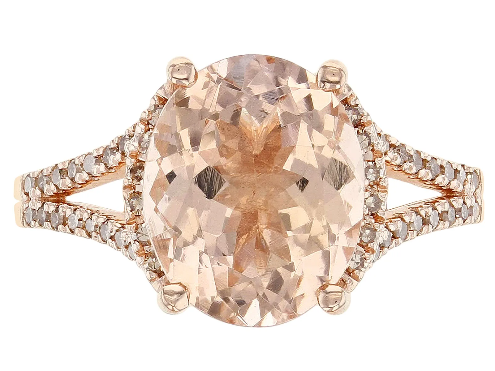 Rosy Radiance: Peach Morganite 14k Rose Gold Ring | A Sublime ...