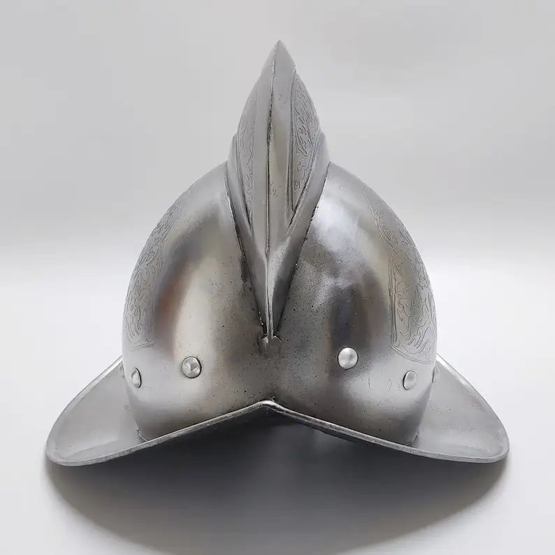 Medieval Spanish Steel Open Face Crusader Helmet Cosplay