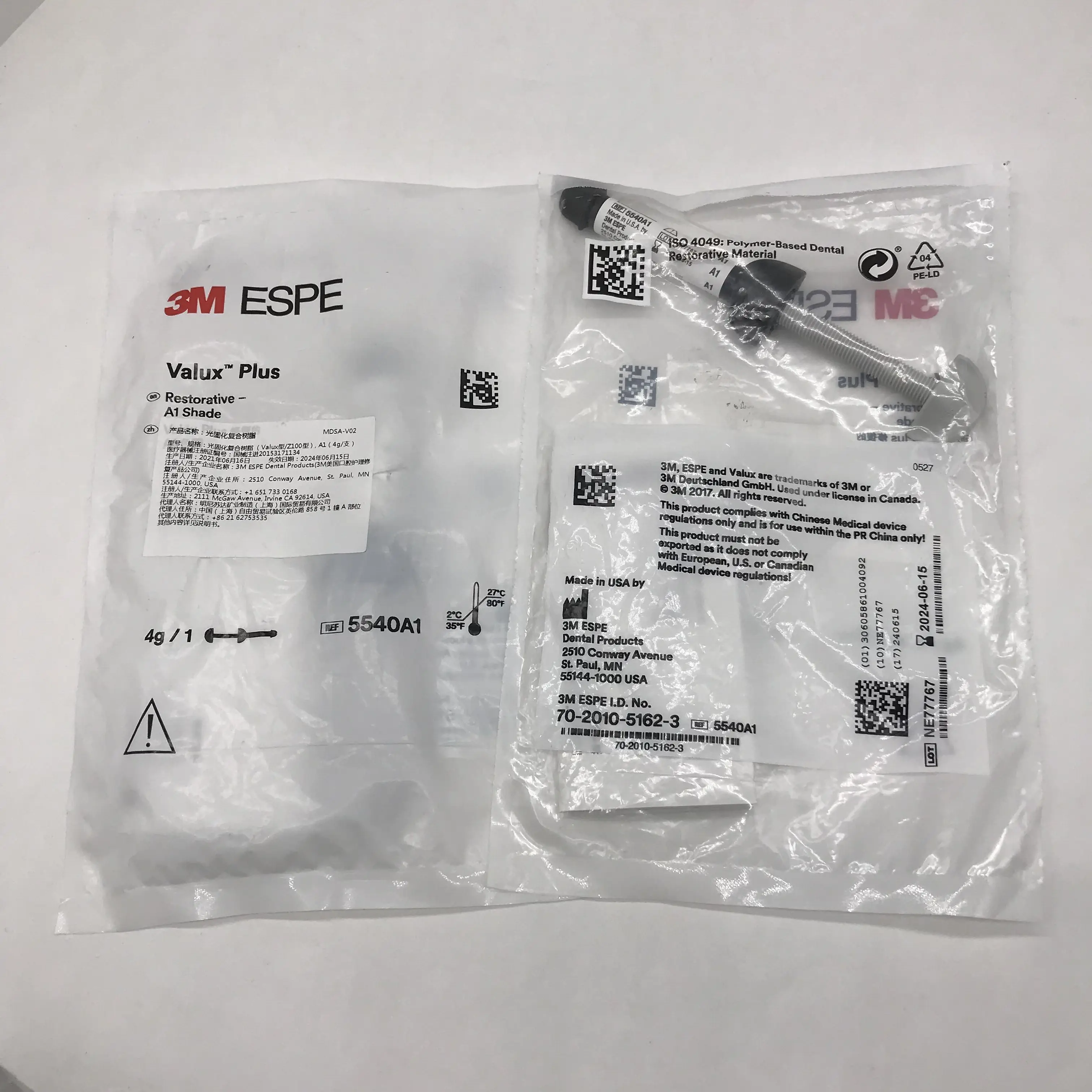 Original Valux Plus Dental Composite A1 Shade - Smieldent