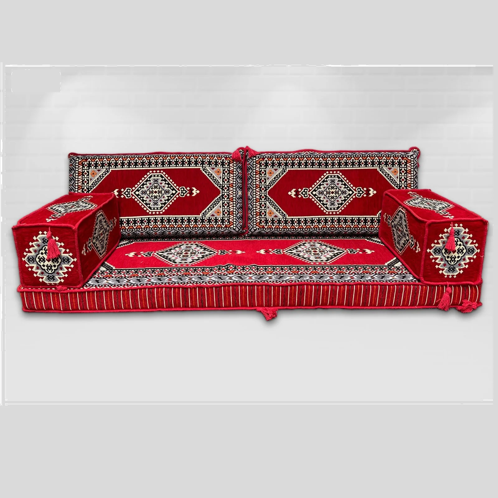 Maroon Afghan Toshak AFGHAN TUSHAK FLOOR SOFA SET Hujra Covers in ...
