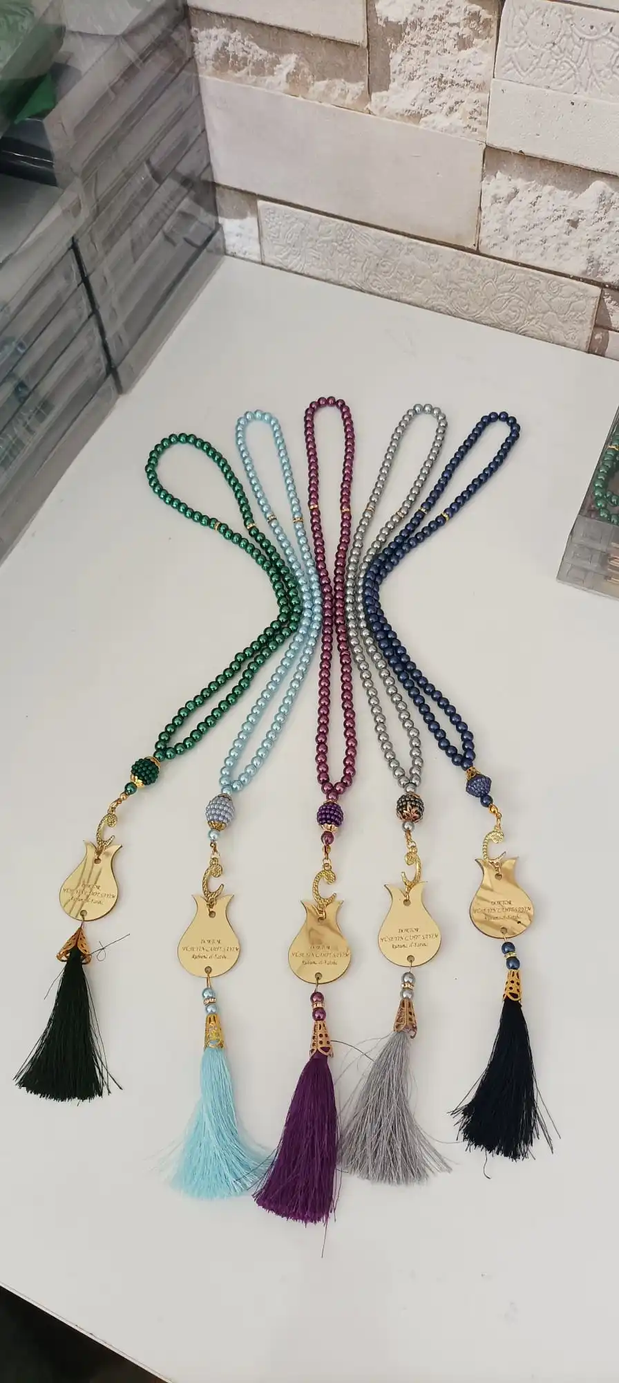 99 Bead Pearl Tasbeeh in Pouch With Ribbon High Quality Islamic ...