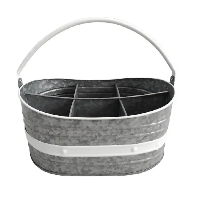 Galvanized Metal Caddy With 4 Compartments,Kitchen Best Prices In India ...