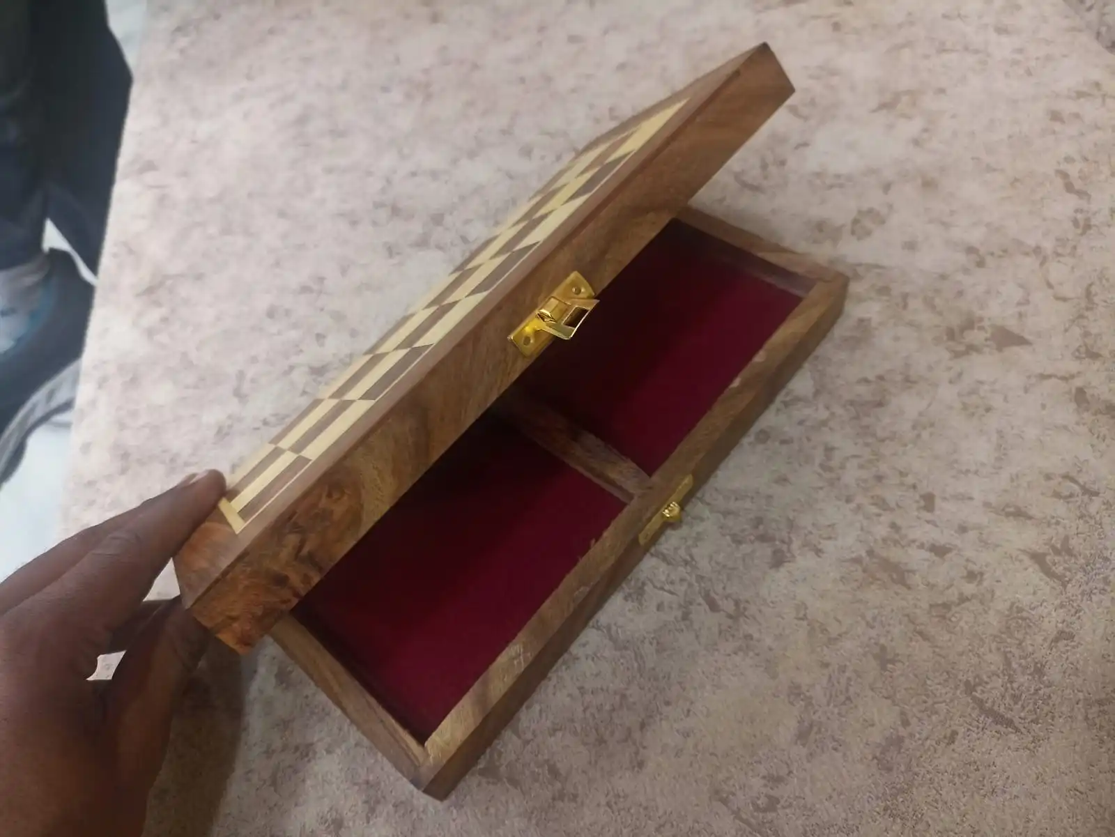 Wooden Chase Board With Box Style Folding Foldable Chess Handmade ...