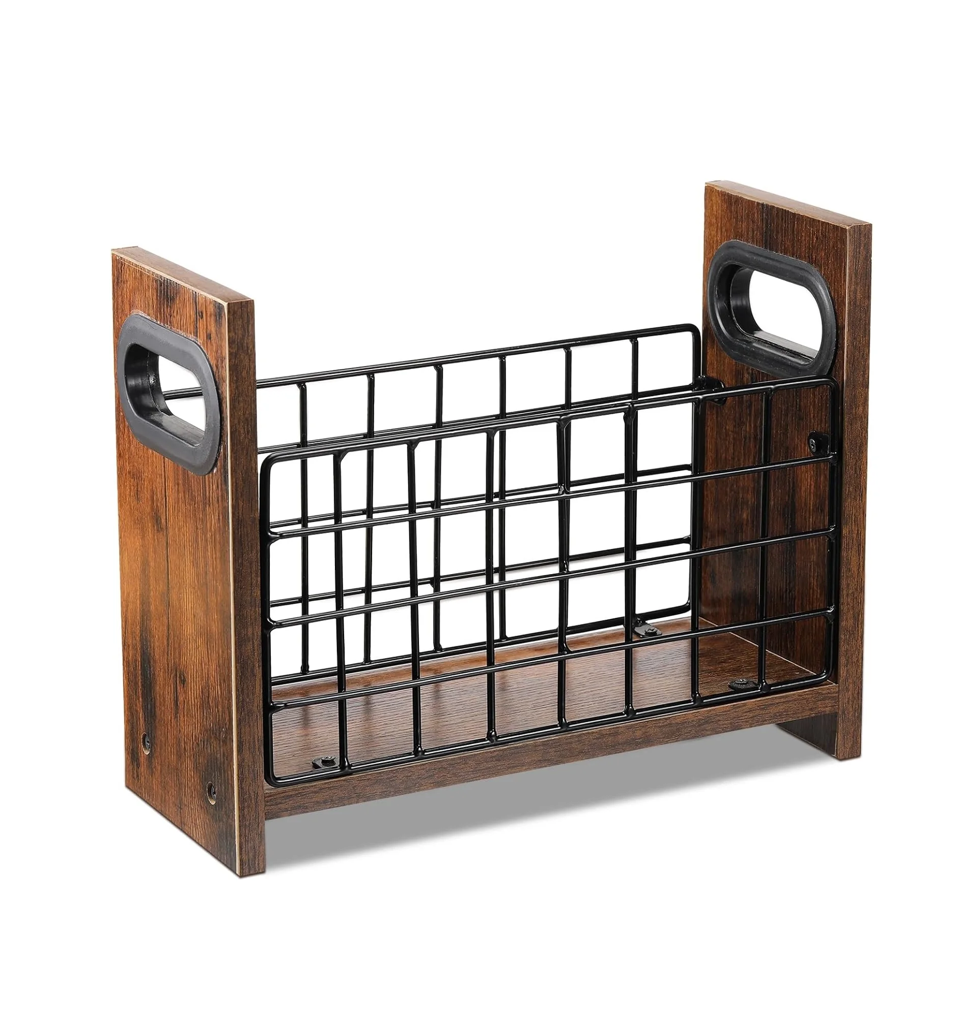 Magazine Holder Desktop Magazine Rack Floor Rustic Magazine Basket ...