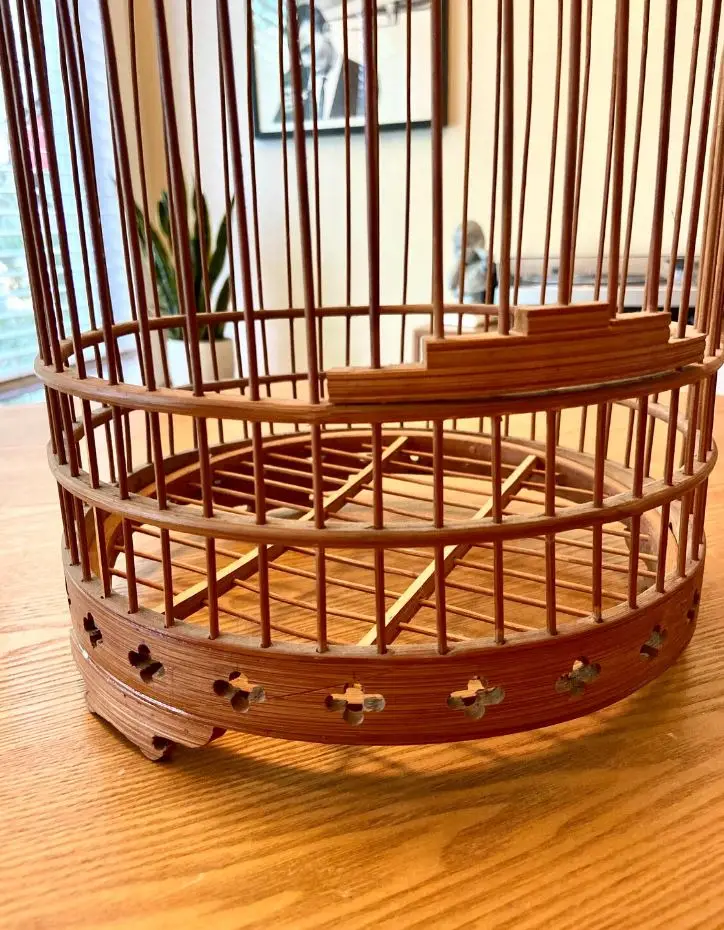 Vintage Bamboo Bird Cage - Montgol Fere Hot Air Balloon