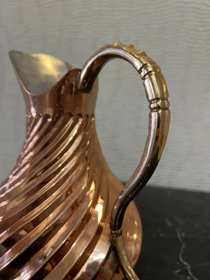 Latest Design Copper Drinking Jug With Brass Handle Hot Selling Pure ...