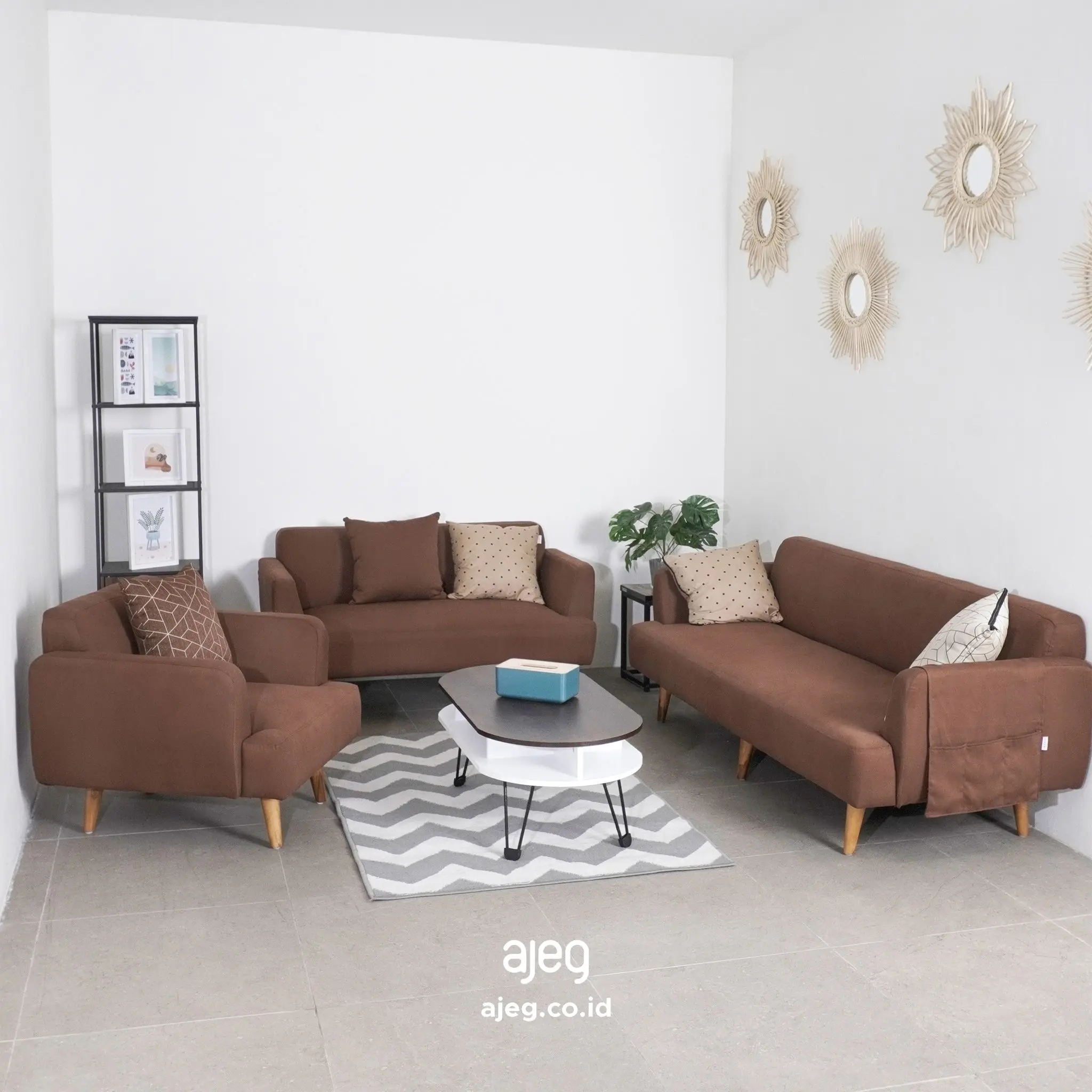 Kanaba 321 3-Piece Sofa Set Modern Minimalist Contemporary Simple ...