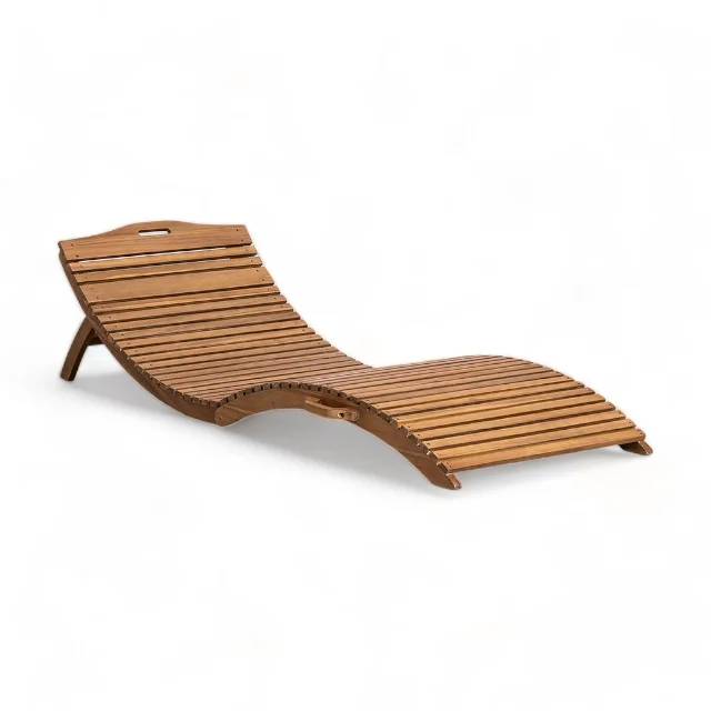 Outdoor Furniture Beach Loungers Chair For Sale Curved Teak Wood Sun ...