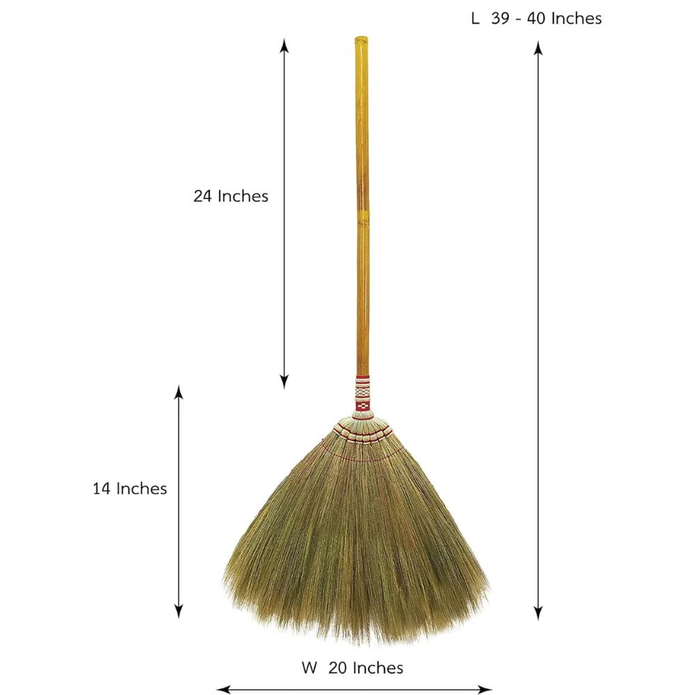 Indoor Lawn Broom With Bamboo Handled Broom For Floor Cleaning,Sweeping ...