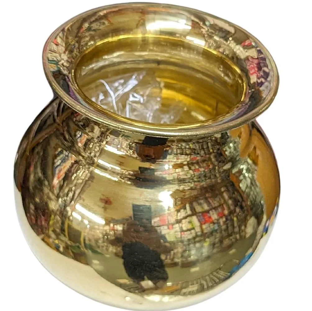 Embossed Design Gold Polished Lota Water Pot In Brass Customized Size ...