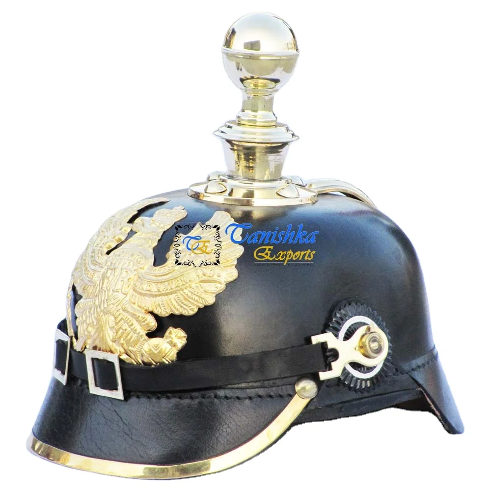 Medieval Leather Skull Cap - Collectible German Pickelhaube