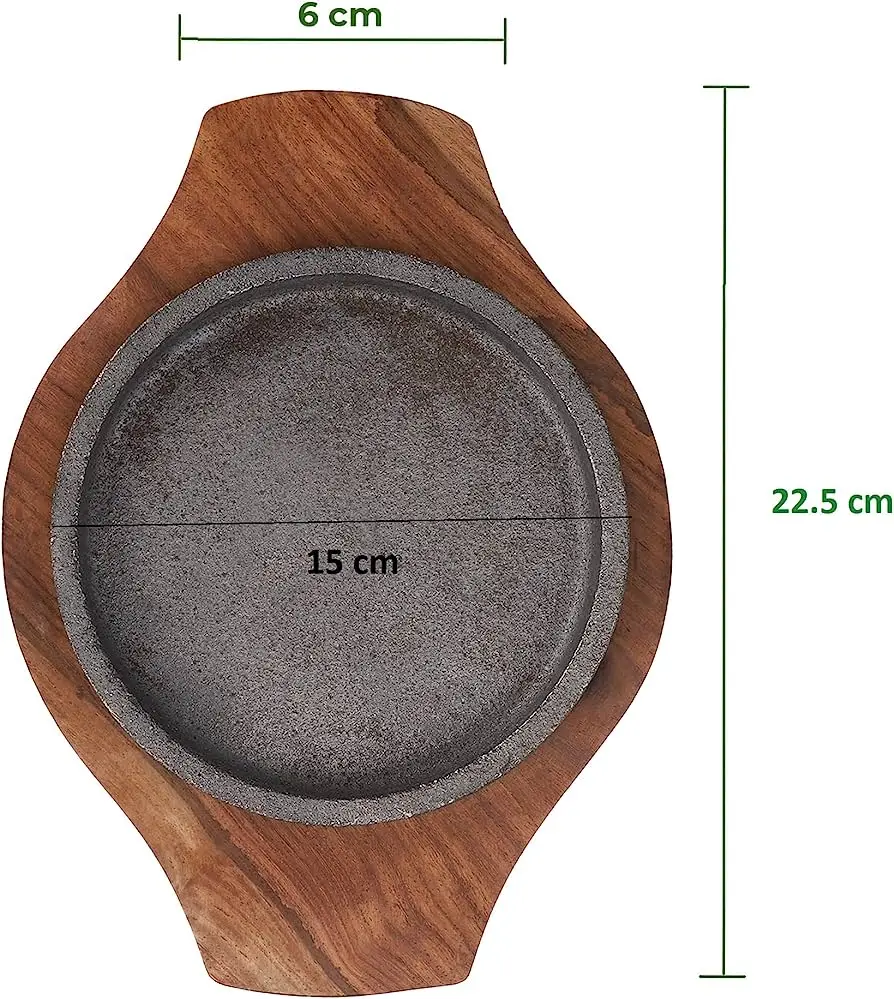 Wooden And Slate Plates For Restaurant Customized Natural Black Round ...