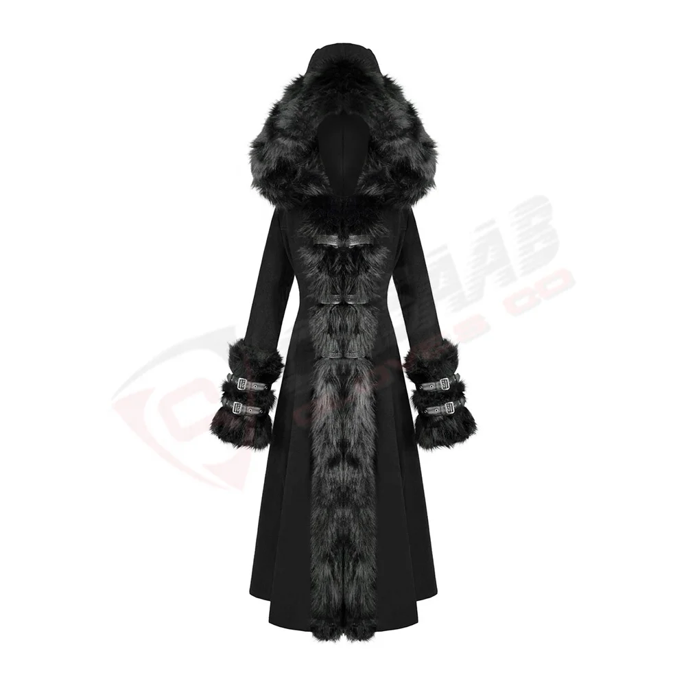 Cotton Gothic Long Coat Womens - Buy Gothic-black Coat Gothic-bustle ...
