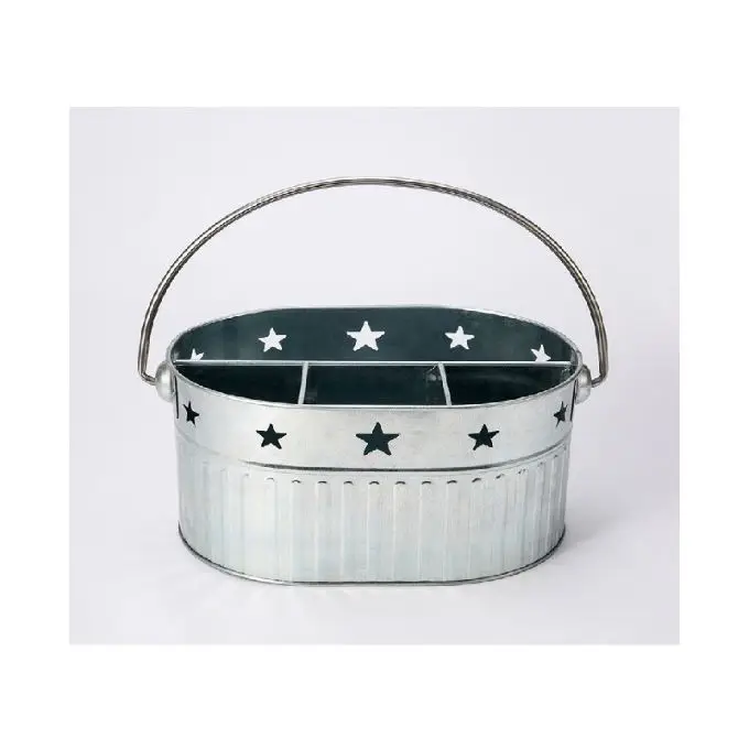 Galvanized Metal Caddy With 4 Compartments,Kitchen Best Prices In India ...