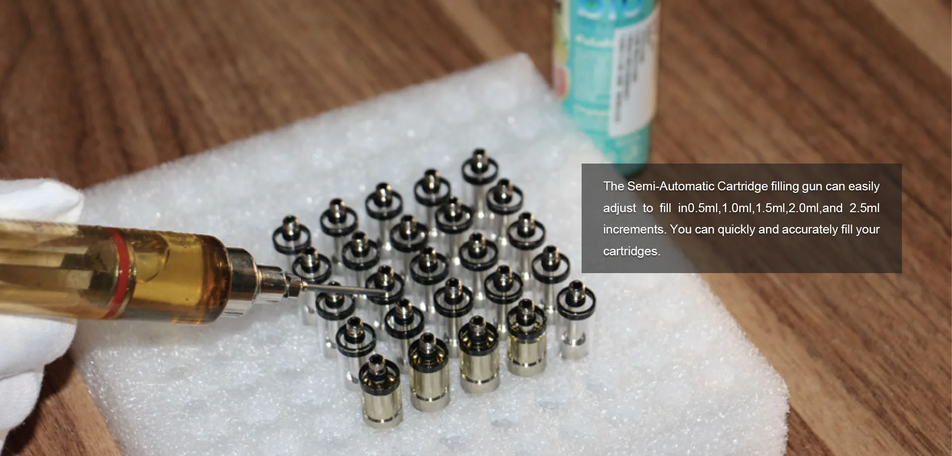 Handheld Carts Filler 25ml Oil Filling Machine Semi Automatic Injection ...