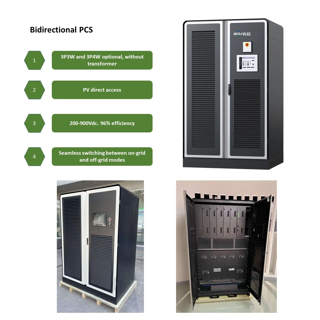 Scu 50kw Bidirectional Ac Dc Converter Power Conversion System Pcs With Sts Module Connect To
