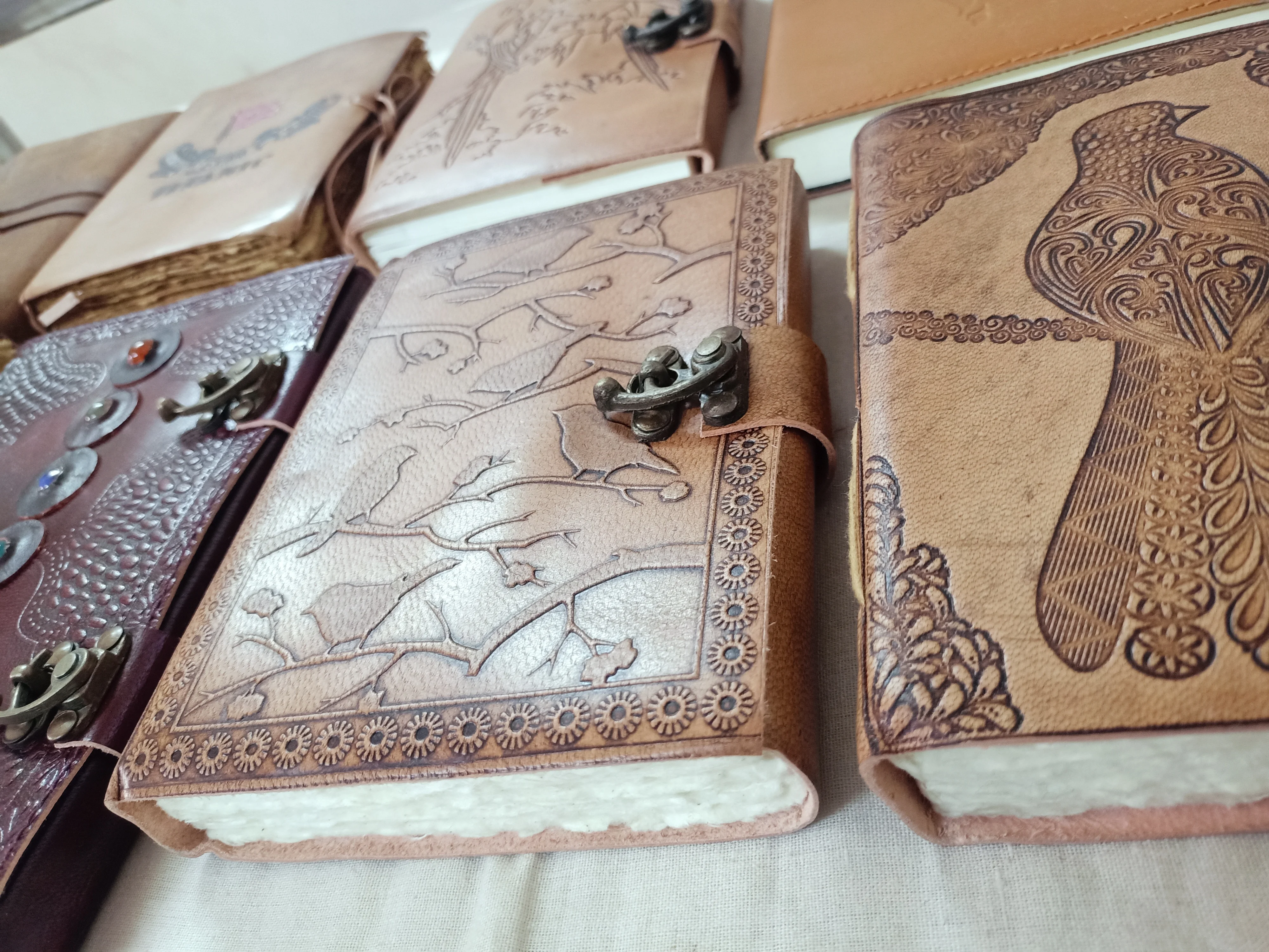 Custom Made Assorted Embossed Leather Journals Made in Different Colors ...