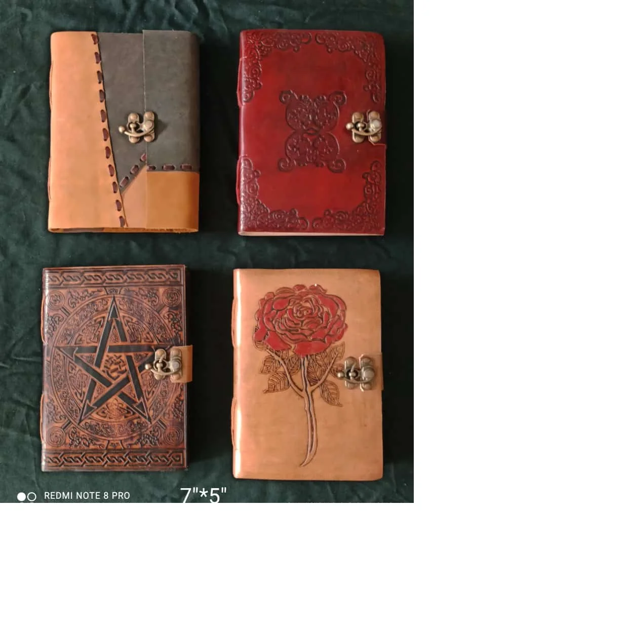 Custom Made Assorted Leather Journals With Varying Themes Like Rose ...