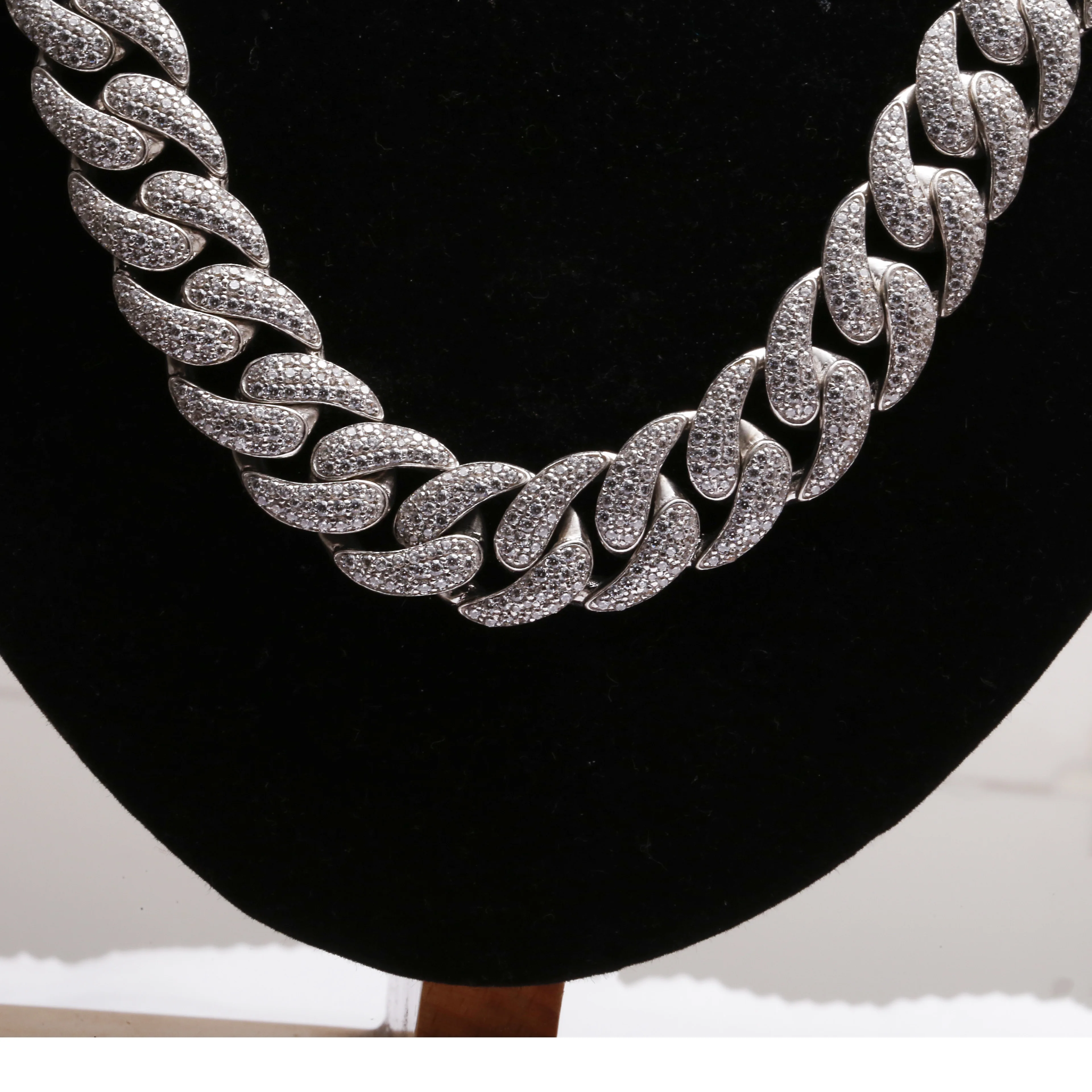 18mm 18inch Hip Hop Moissanite With Tiney Round Diamond Micro Setting ...