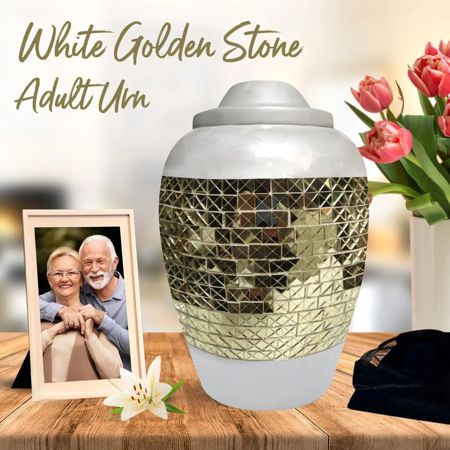 White Urn For Human Ashes Adult Male & Female - Large Cremation Urns ...