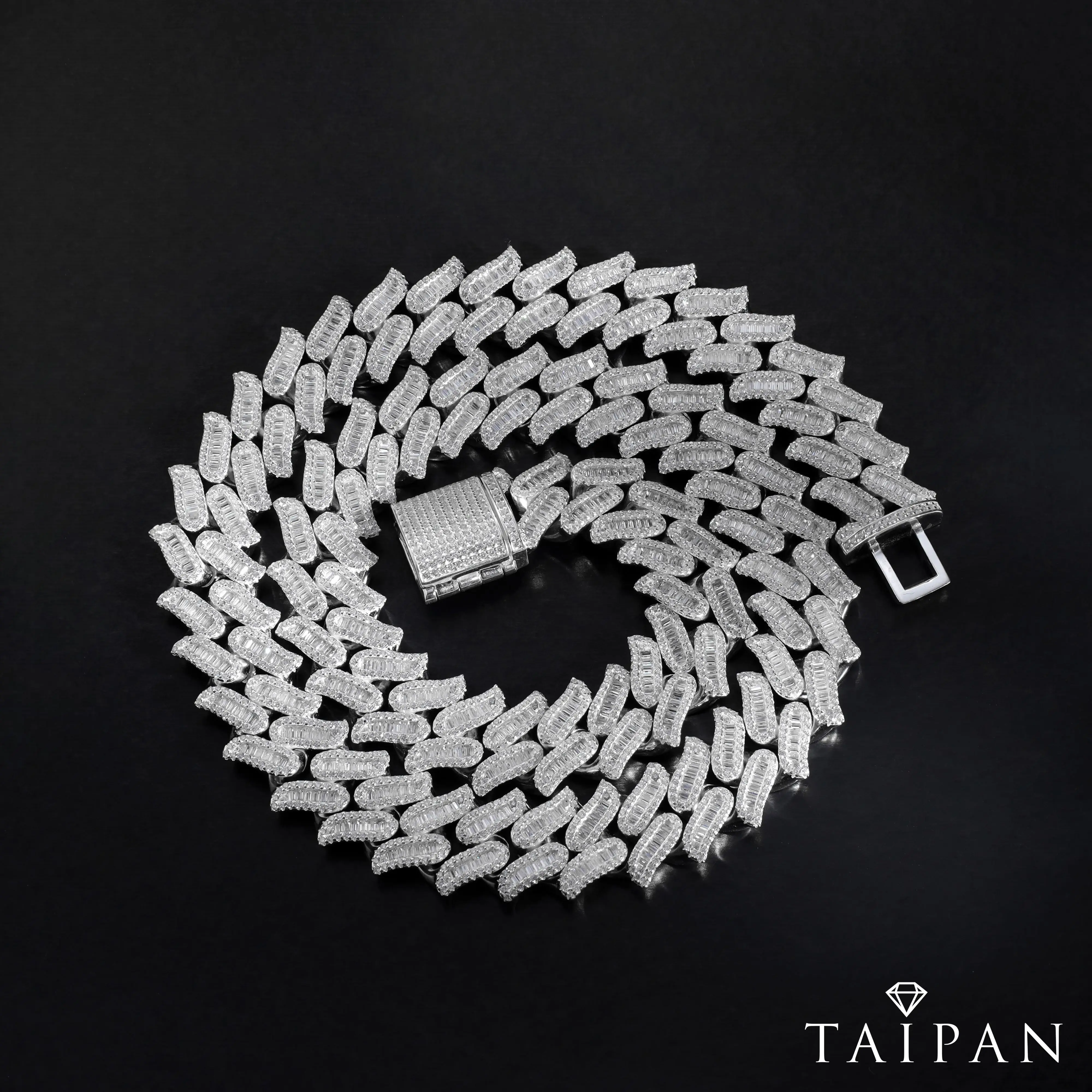 Iced Out Miami Cuban Link Chain 16.5mm Wide 45cm Long 925 Sterling Silver (k1047) - Buy 925 ...