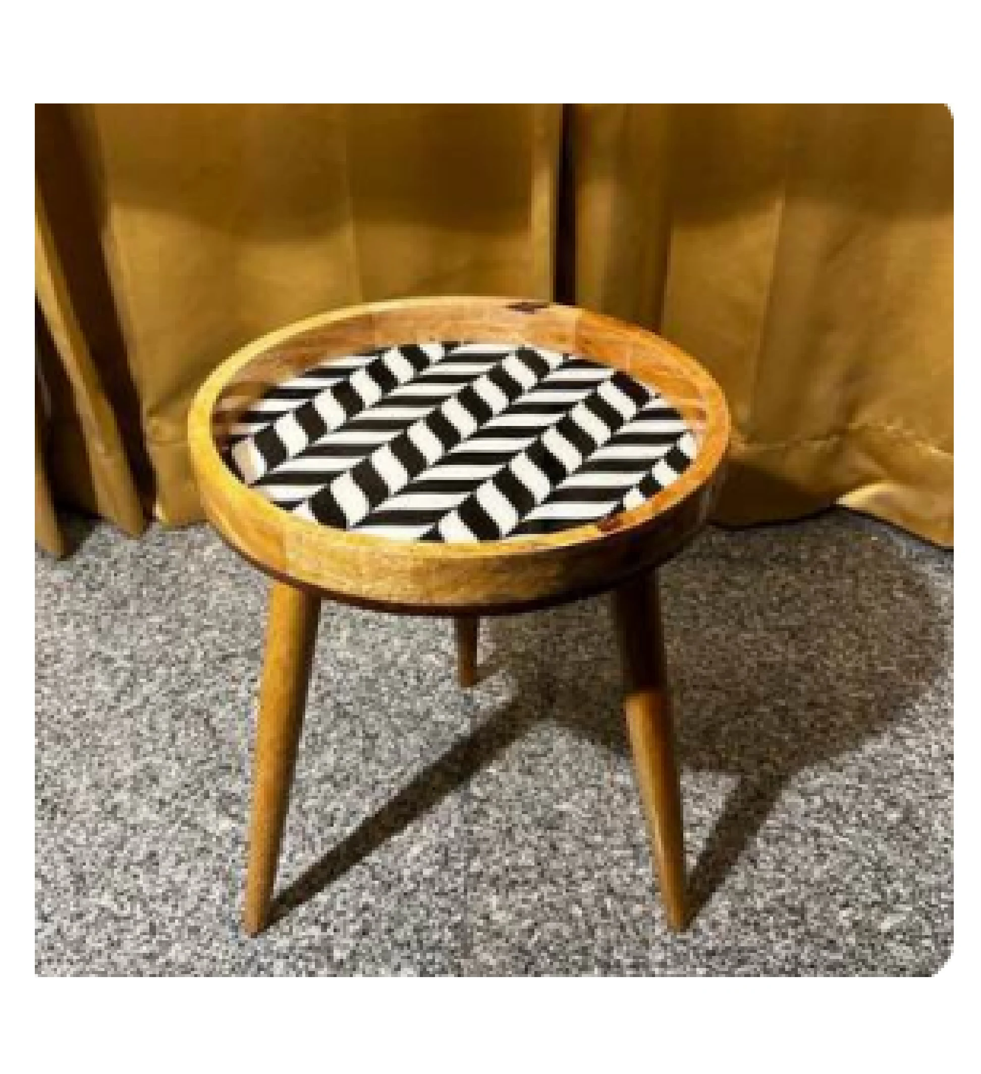 Best Eco-Friendly Foldable Mango Wood Stool Durable Compact with Epoxy ...