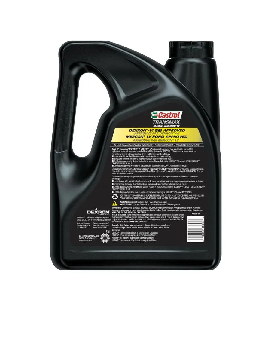 Castrol Transmax Dexron Vi/mercon Lv Automatic Transmission Fluid 1 ...