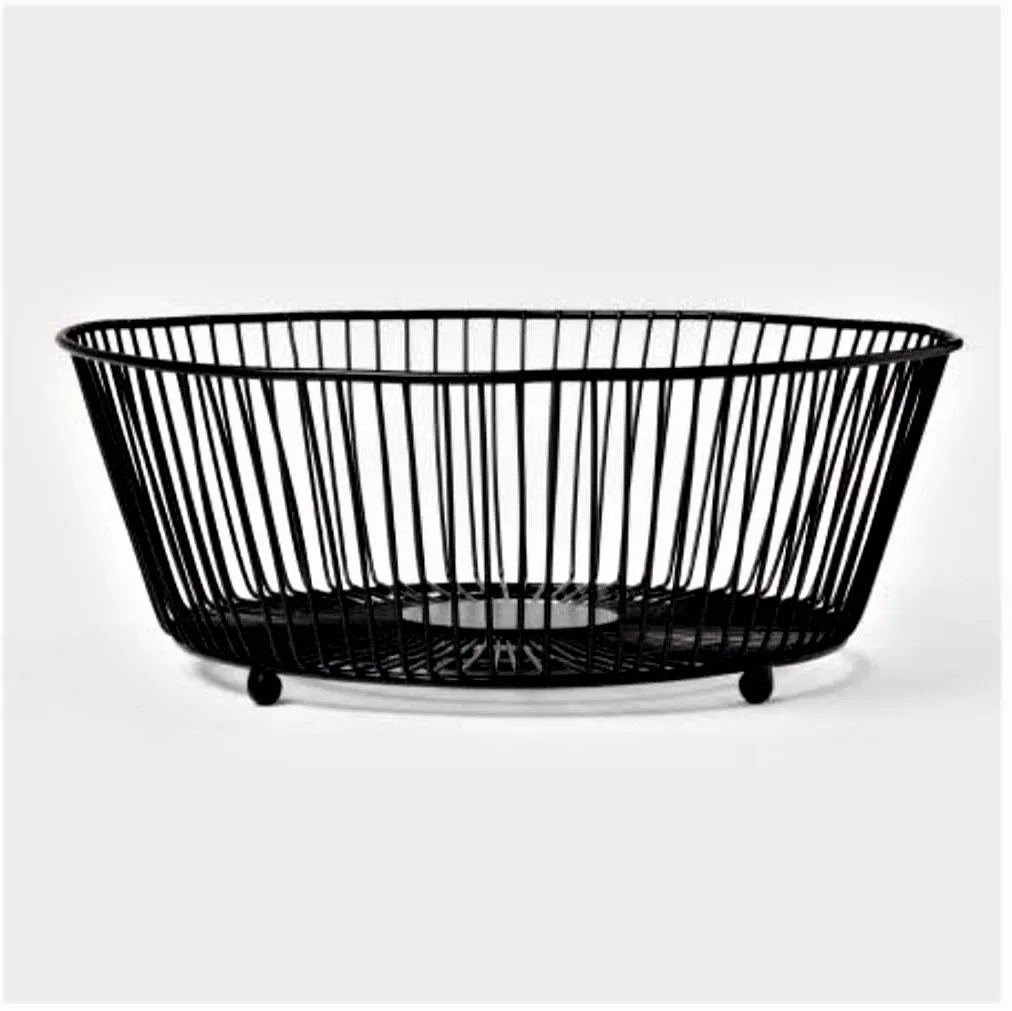 Round Metal Black And Gold Wire Storage Wire Basket - Buy Metal Wire ...