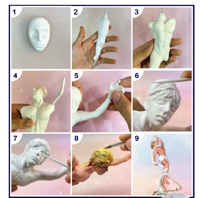 White Color Air Dry Clay Light Weight Soft Air Drying Modeling Clay 500 ...