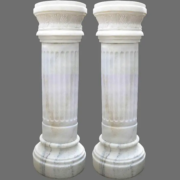 Hand Carved White Marble Columns & Pillars Classic Temple & Home Decor ...