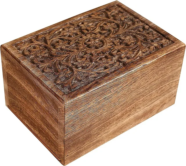 Rosewood Hand-carved Floral Urn Box Cremation Memorial - Buy Rosewood ...