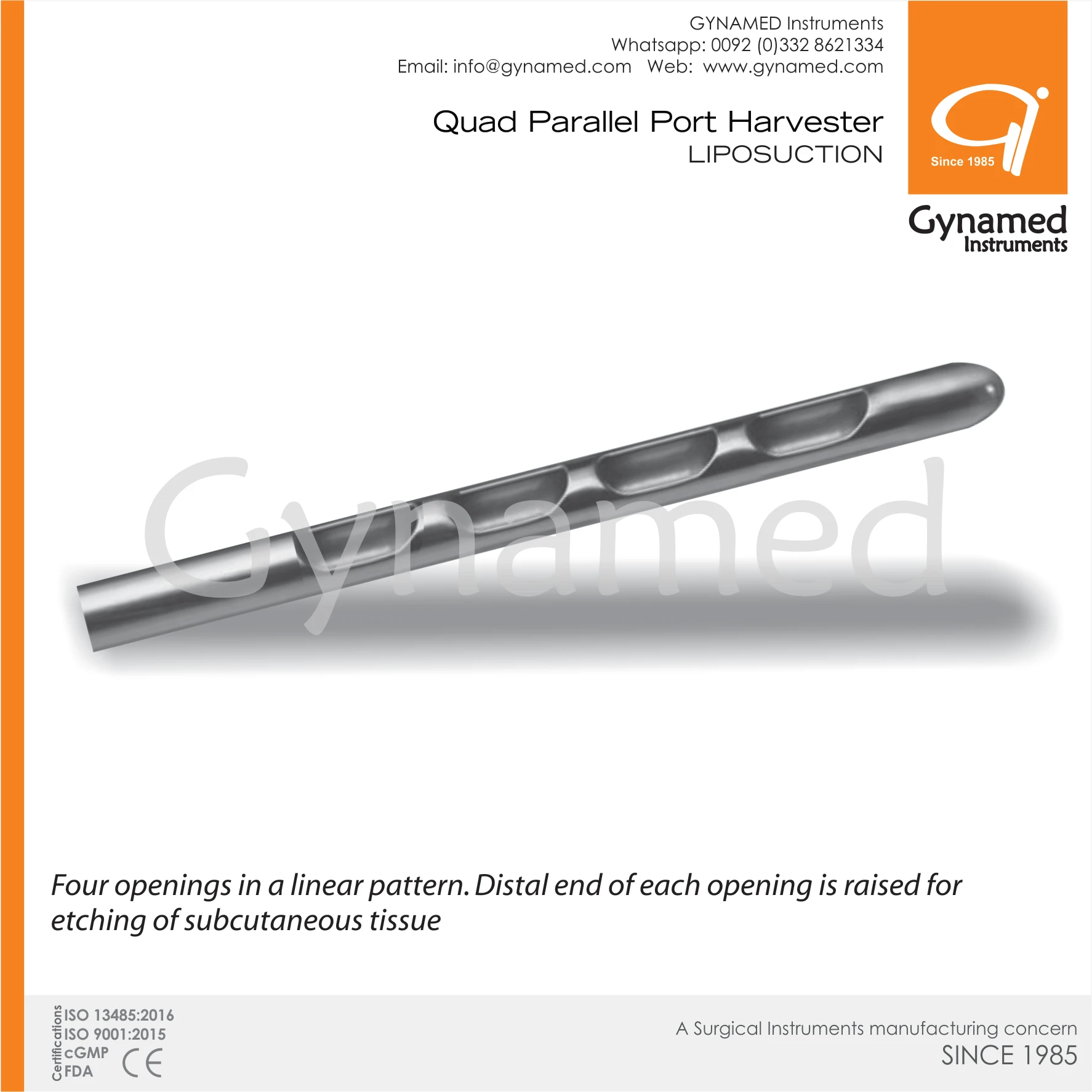 Quad Parallel Port Harvester Is Distal End Of Each Opening Is Raised ...