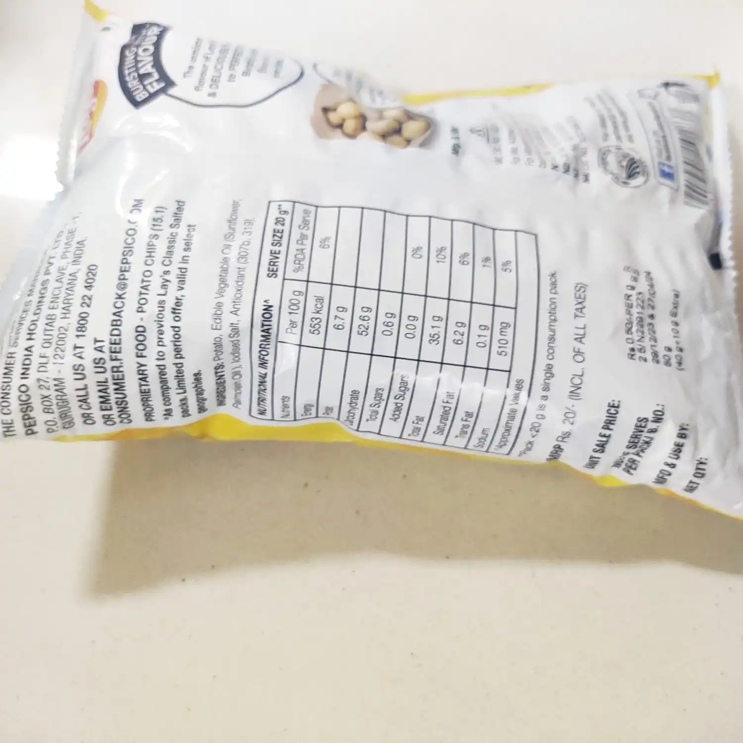 La Ys Classic Salted Potato Chips 90g Pouch Crunchy Snacks In Variety ...