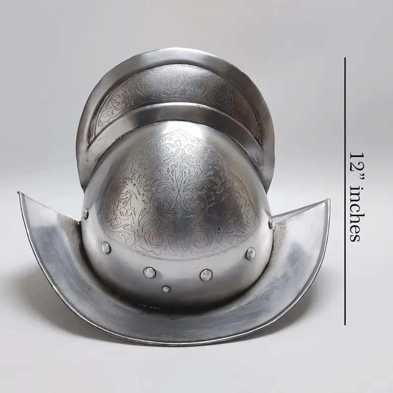 Medieval Spanish Steel Open Face Crusader Helmet Cosplay