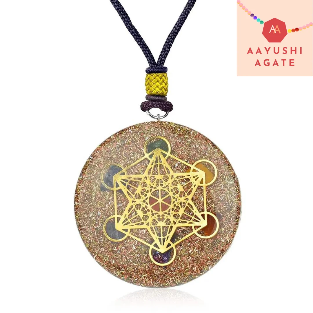 Metatron's Cube With Symbol Crystal Orgonite Pendant | Energy Healing Orgone Necklace Emf ...