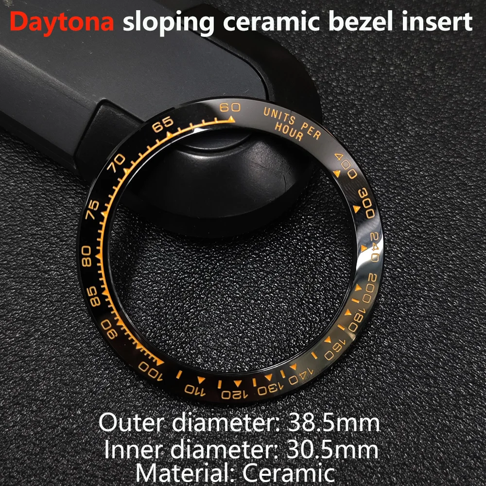 38.5mm Sloping Ceramic Bezel Insert Bezel No Luminous Watch Repair ...