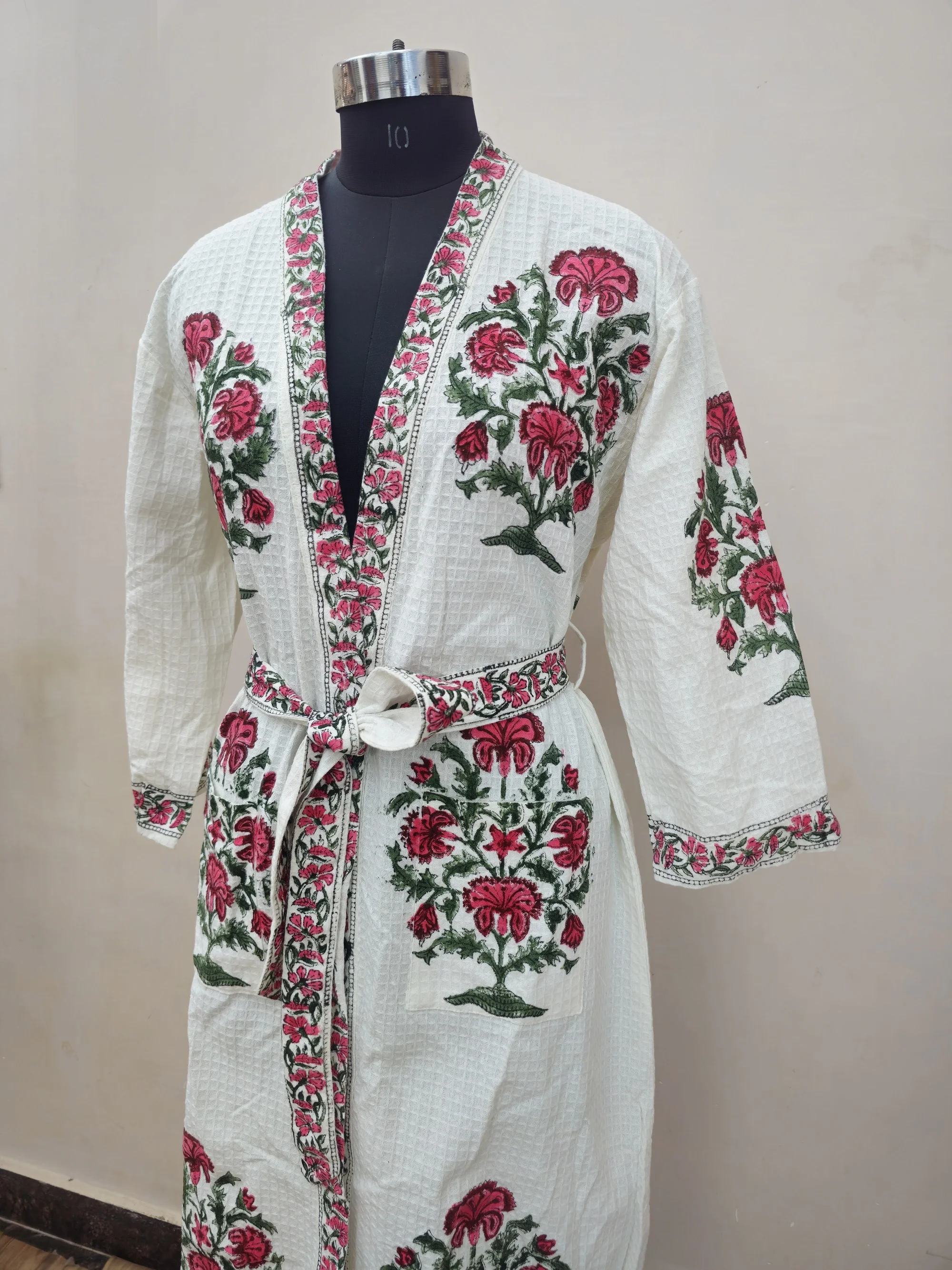 Wholesale Hand Block Printed Cotton Waffle Cotton Kimono Waffle Spa ...