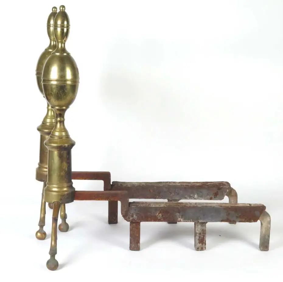 Hot Sell Brass Andirons With Iron Stand For Storage Holder Backyard ...